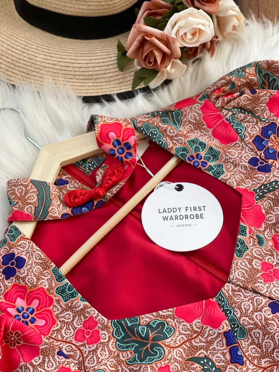 【D192321】【独家小圆饼】砖石领口镂空复古旗袍唐装连身开叉裙子 – Laddy First Wardrobe