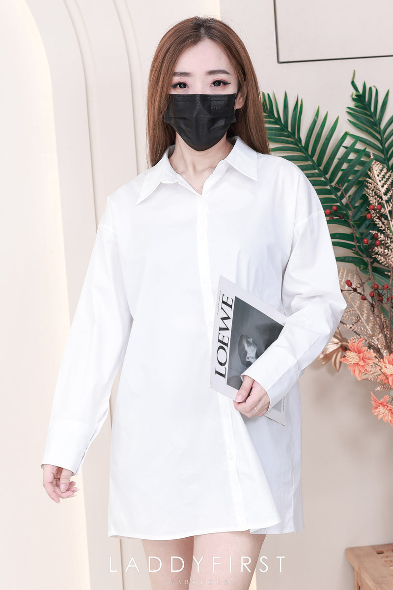 【T5790】气质翻领长袖男朋友衬衫上衣/外套 ️ ️ – Laddy First Wardrobe